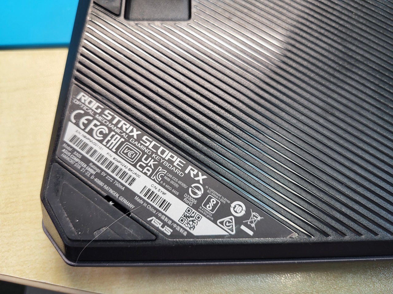 Asus ROG Strix scope rx 斷線更換分離USB Typc C - Hong Kong Game Gear Zone